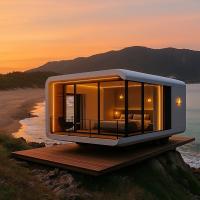 China Modern 20FT/40FT Steel Prefab Pod Contemporary Prefabricated House Living Room Bedroom Mobile Container Space Capsule for sale