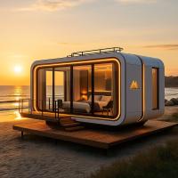 China Modern 20FT/40FT Steel Prefab Pod Contemporary Prefabricated House Living Room Bedroom Mobile Container Space Capsule for sale