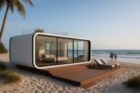 China Modern 20FT/40FT Steel Prefab Pod Contemporary Prefabricated House Living Room Bedroom Mobile Container Space Capsule for sale