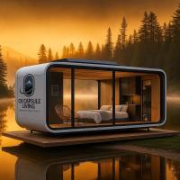 China Modular 7 Luxury Prefab Steel Smart Tiny Space Capsule Home Prefabricated Capsule Room Hotel Capsule House Outdoor for sale