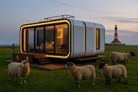 China Modular 7 Luxury Prefab Steel Smart Tiny Space Capsule Home Prefabricated Capsule Room Hotel Capsule House Outdoor for sale