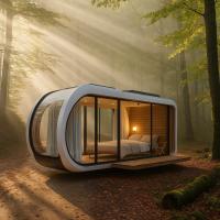 China Spain Hotel Space Capsule House 5 Star Steel Buildings Space Capsule Container Houses Commercial House Space Capsule for sale