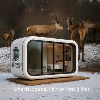 China Intelligent System Outdoor Camping Cabin House Mobile Home Space Prefabricated Room Space Capsule for sale