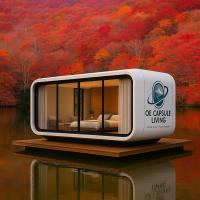 China Prefabricated 40 Fthotel Modular Steel Space Capsule House Mobile Container Houses With Toilet For 5 Persons Bedroom for sale
