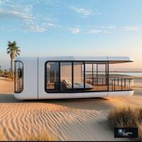 China Prefabricated 40 Fthotel Modular Steel Space Capsule House Mobile Container Houses With Toilet For 5 Persons Bedroom for sale