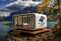 China Prefabricated 40 Fthotel Modular Steel Space Capsule House Mobile Container Houses With Toilet For 5 Persons Bedroom for sale