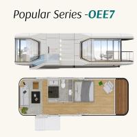 China Luxury Bedroom Living Room Modern Prefab Smart Tiny Space Capsule Mobile Modular Container Capsule House Hotel for sale