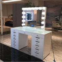 China Vanity Makeup Mirror With Lights Cosmetic Mirror With 15 Dimmable LED Bulbs for sale