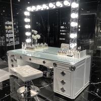 China Vanity Makeup Mirror With Lights Cosmetic Mirror With 15 Dimmable LED Bulbs for sale