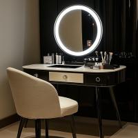 China Smart Furniture Modern Simple Multi Functional Princess Dressing Table Side Cabinet Vanity With Mirror Chair Smart Table for sale