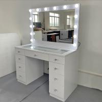 China Touch Screen Metal Frame 14 Bulbs Make Up Makeup Mirror With Lights  Led Vanity Mirror for sale