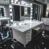 China Touch Screen Metal Frame 14 Bulbs Make Up Makeup Mirror With Lights  Led Vanity Mirror for sale