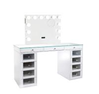 China Dressing Table Mirror Makeup Artist Table Modern Bedroom Storage Makeup Vanity Table for sale