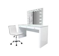 China Dressing Table Mirror Makeup Artist Table Modern Bedroom Storage Makeup Vanity Table for sale