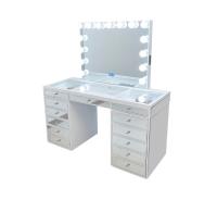 China Dressing Table Mirror Makeup Artist Table Modern Bedroom Storage Makeup Vanity Table for sale