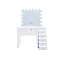 China Dressing Table Mirror Makeup Artist Table Modern Bedroom Storage Makeup Vanity Table for sale