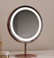 China LED Makeup Mirror with Smart Touch Buttons USB Charging Interface and PVC Backboard for Personal Beauty for sale