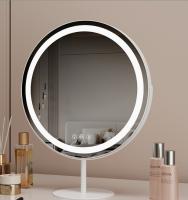 China LED Makeup Mirror with Smart Touch Buttons USB Charging Interface and PVC Backboard for Personal Beauty for sale