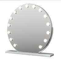 China Smart Round Makeup Mirror with 14 Light Bulbs and LED Vanity Mirror for Modern Dressing Room for sale