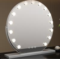 China Smart Round Makeup Mirror with 14 Light Bulbs and LED Vanity Mirror for Modern Dressing Room for sale