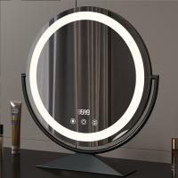 China Modern Silver LED Makeup Mirror with Smart Touch Buttons for Bathroom and Vanity for sale