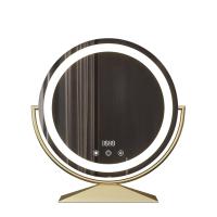 China Modern Silver LED Makeup Mirror with Smart Touch Buttons for Bathroom and Vanity for sale