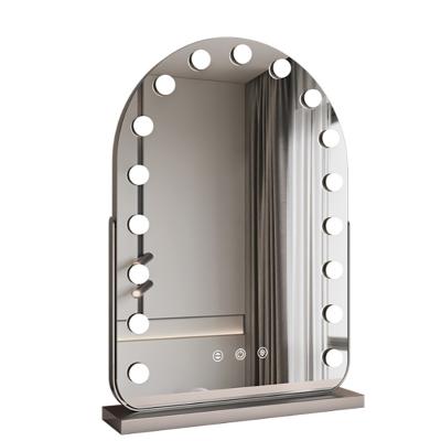 China Customizable LED Light Makeup Mirror with USB Charging for Barber Shop and Salon Vanity for sale
