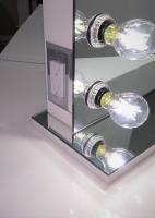 China Frameless Makeup Mirror with 15 Dimmable LED Lights and Stainless Steel Frame in 91*76CM Size for sale