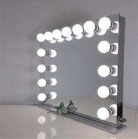 China Frameless Makeup Mirror with 15 Dimmable LED Lights and Stainless Steel Frame in 91*76CM Size for sale