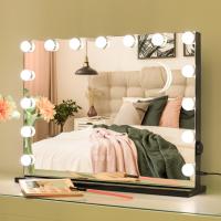 China 3 Color Light Adjustable Lighting Makeup Mirror with USB Charging Port for Vanity and Dressing Room for sale
