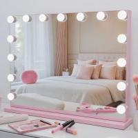 China Modern Hollywood Makeup Mirror with 3 Color Temperature Adjustable Brightness and USB Charging Port for sale