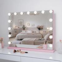 China Modern Hollywood Makeup Mirror with 3 Color Temperature Adjustable Brightness and USB Charging Port for sale