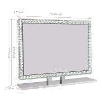 China Stainless Steel Crystal Glass LED Vanity Mirror with RGB Light Adjustable for Personal Beauty and Home Cosmetic for sale