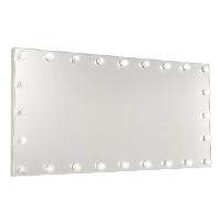 China Extra Wide Hollywood Style Makeup Mirror with Frosted LED Bulbs and 136.5*73*8cm Size for sale