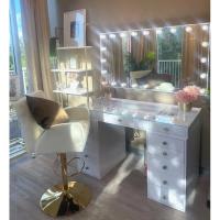 China Extra Wide Hollywood Style Makeup Mirror with Frosted LED Bulbs and 136.5*73*8cm Size for sale
