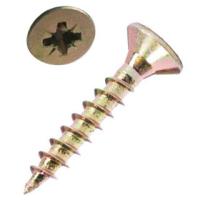 China DIN7505 Carbon Steel Chipboard Screw Countersunk Head M3-M6 Yellow Zinc Plated for sale