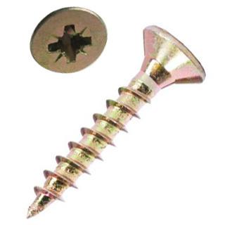 China DIN7505 Carbon Steel Chipboard Screw Countersunk Head M3-M6 Yellow Zinc Plated for sale