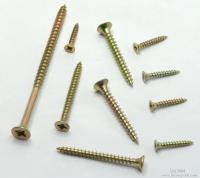 China DIN7505 Carbon Steel Chipboard Screw Countersunk Head M3-M6 Yellow Zinc Plated for sale
