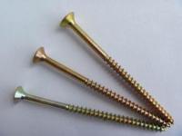 China DIN7505 Carbon Steel Chipboard Screw Countersunk Head M3-M6 Yellow Zinc Plated for sale