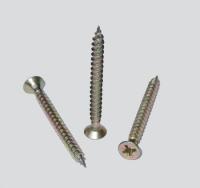 China DIN7505 Carbon Steel Chipboard Screw Countersunk Head M3-M6 Yellow Zinc Plated for sale