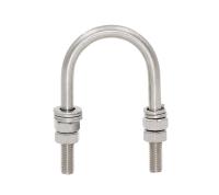China Round Head Carbon Steel U Bolt Double End Screw M8 M10 M12 Zinc Plated Fastener for sale
