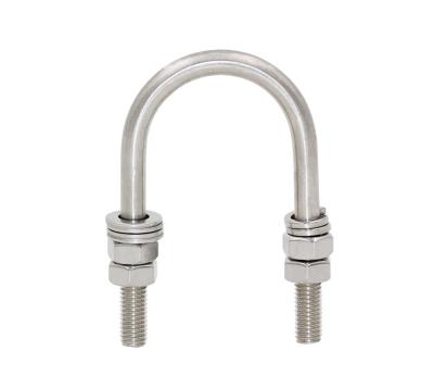 China Round Head Carbon Steel U Bolt Double End Screw M8 M10 M12 Zinc Plated Fastener for sale