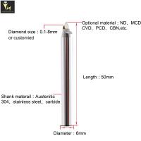 China 0.1mm Ball  6mm Shank Diamond End Mill Cutting Tools for sale