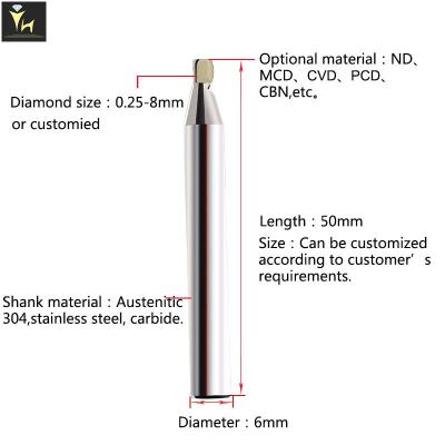 China Carbide Shank CV CNC Diamond Tools Milling Cutter For Polishing for sale