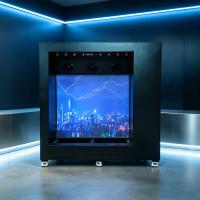 China Storm Dynamic Performance Testing Equipment  Kinetic Tempest Simulation Test Cabinet  Simulate Cyclonic Rain Typhoon Tester for sale