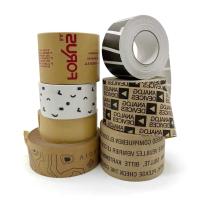 China Water Activated Gummed Packing Kraft Paper Tape With Brand Custom Printed Logo for sale