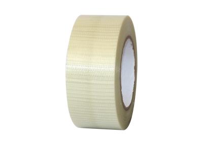 China Waterproof Fiberglass Mesh Tape Carton Sealing PET Film With Glass Yarn for sale