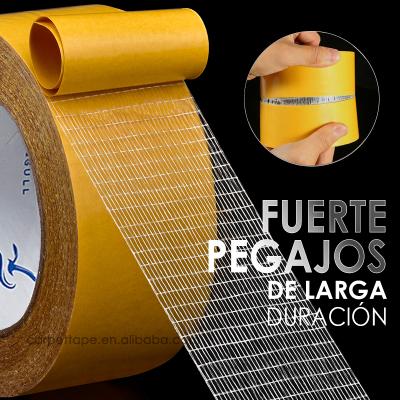 China Double Sided Fiberglass Tape with 72 oz/in Peel Adhesion 45 lbs/in Tensile Strength and 5-7% Elongation at Break for sale