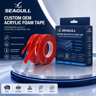 China Custom Weatherproof Acrylic Foam Tape Double Sided Mounting For Outdoor Signage Installation for sale