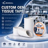 China Double Coated Adhesive Paper Tissue Tape With Strong Adhesion For Packaging Printing And Crafts for sale